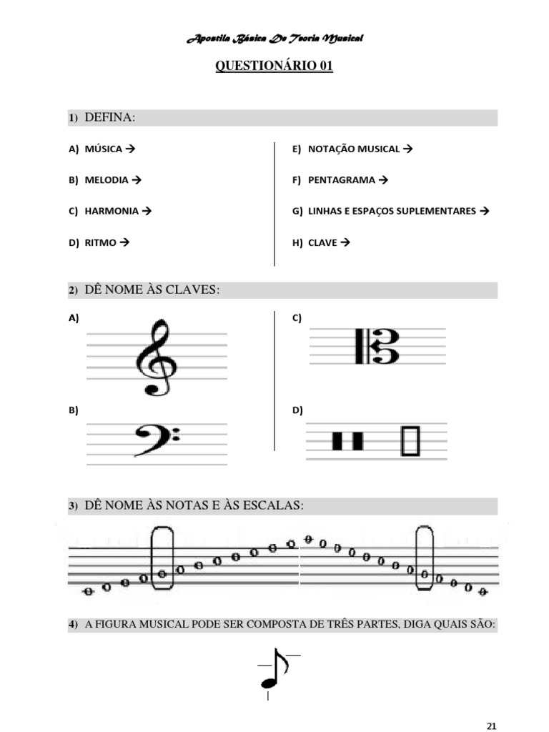 Exercícios Da Apostila Básica de Teoria Musical - F. Soyer | PDF | Teoria da Música | Musicologia