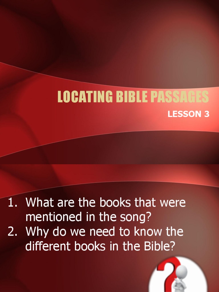 Locating Bible Passages: Lesson 3 | PDF