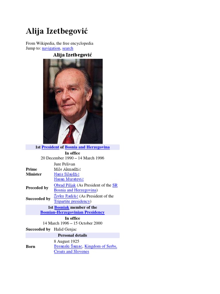 Alija Izetbegović | Download Free PDF | Bosnia And Herzegovina | Bosniaks
