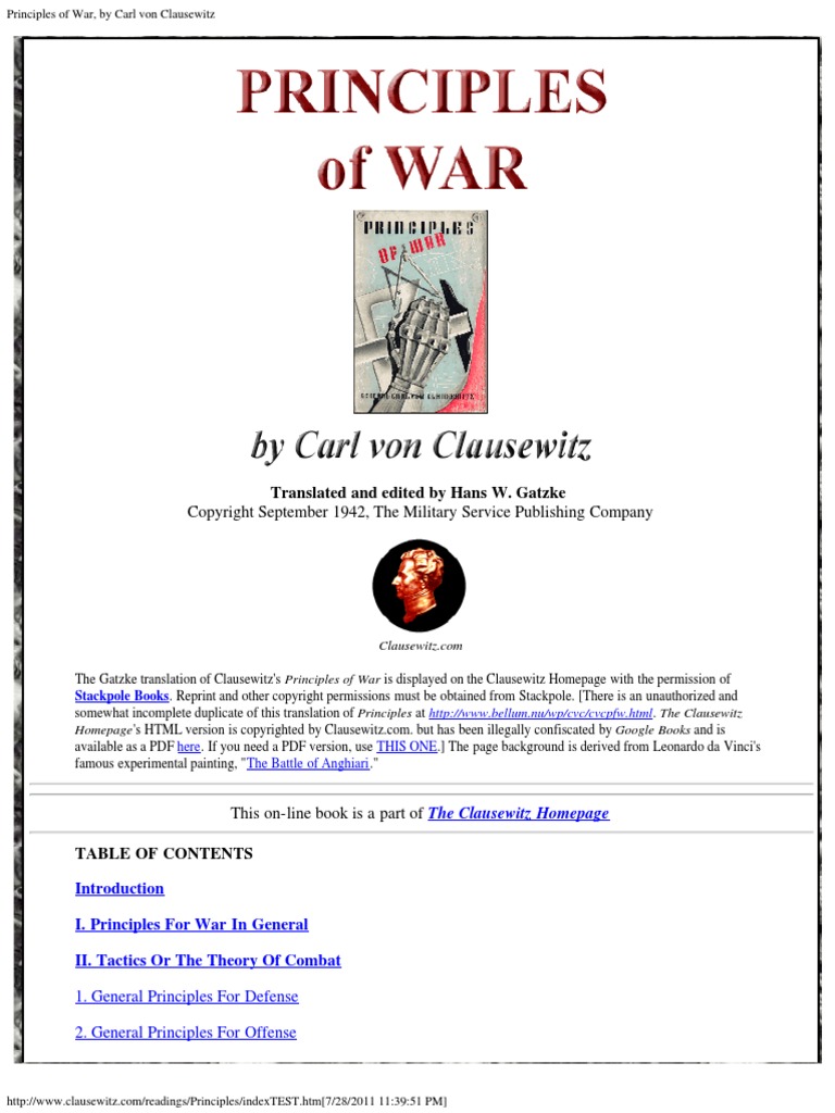 Principles of War - Carl Von Clausewitz | PDF | Flanking Maneuver ...