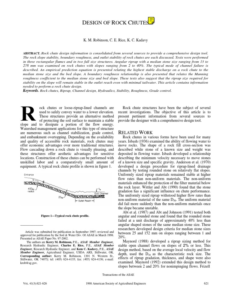 Design of Rock Chutes | PDF | Civil Engineering | Science