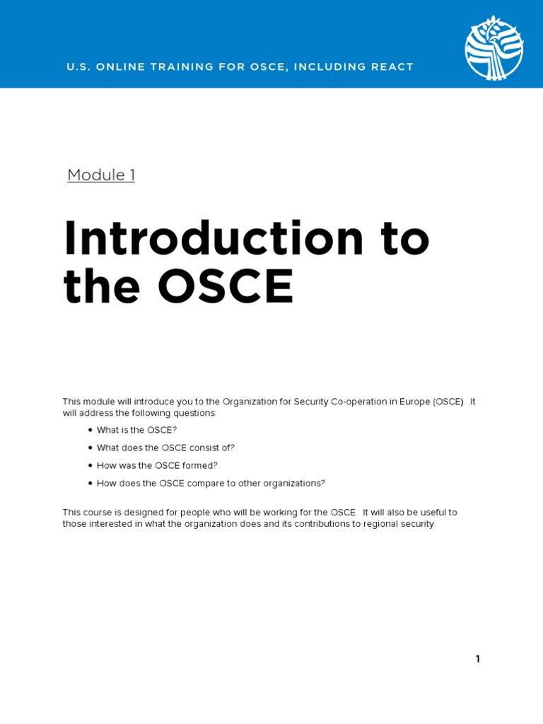 Introduction To The OSCE: U.S. Online Training For Osce, Including ...