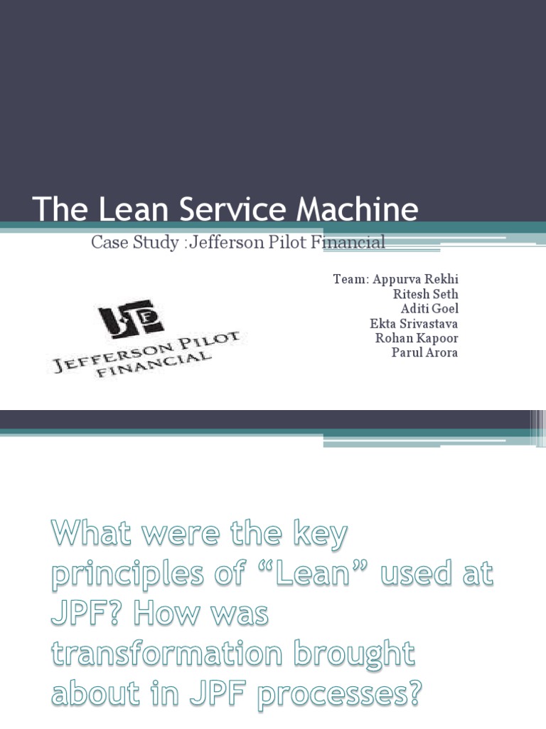 The Lean Service Machine | PDF | Lean Manufacturing | Business