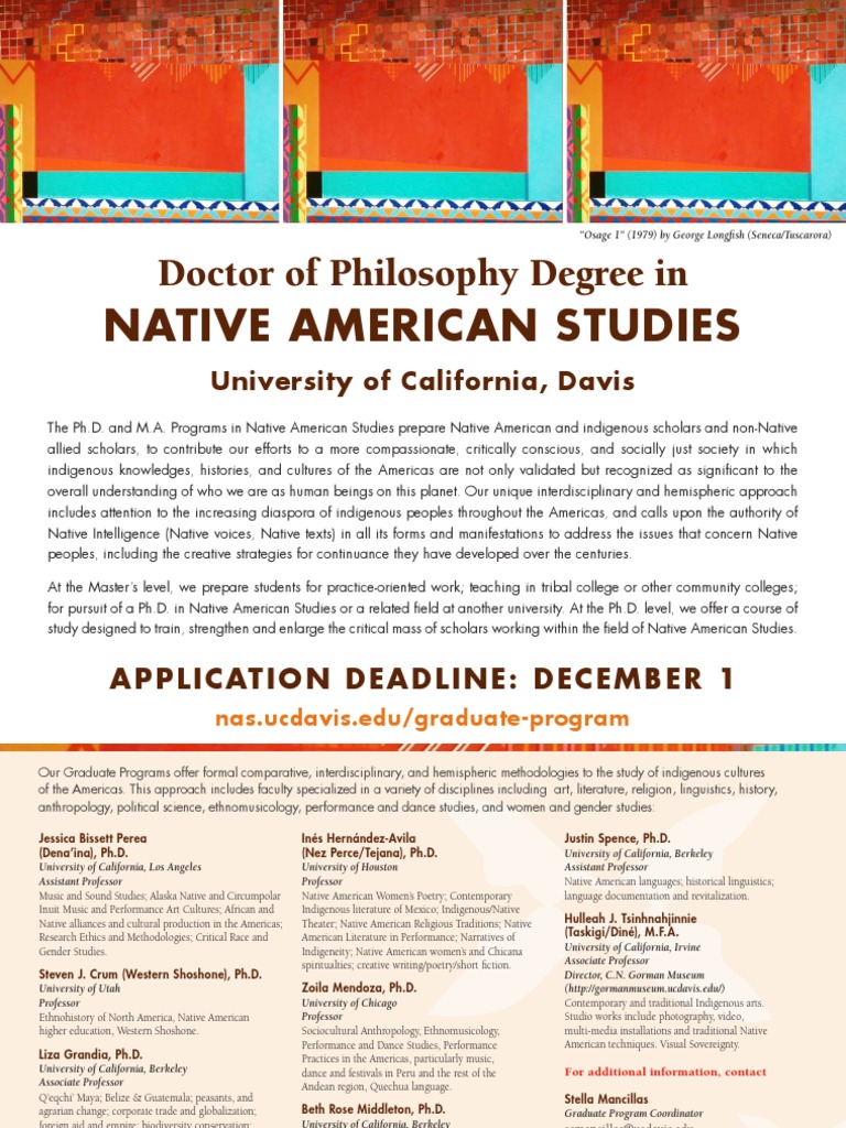 Recruitment Poster, UC Davis Native American Studies Program | PDF ...