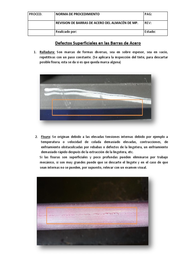 Inspección de Defectos en Varillas de Acero | PDF | Acero | Ingeniería ...