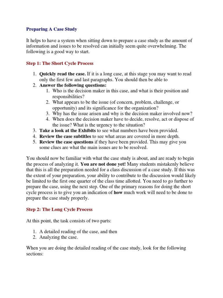 Preparing a Comprehensive Case Study Analysis | PDF | Causality ...