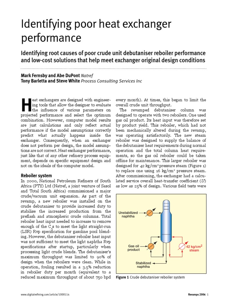 Texas Tower Exchanger Performance Issues | PDF | Pressure | Heat Transfer