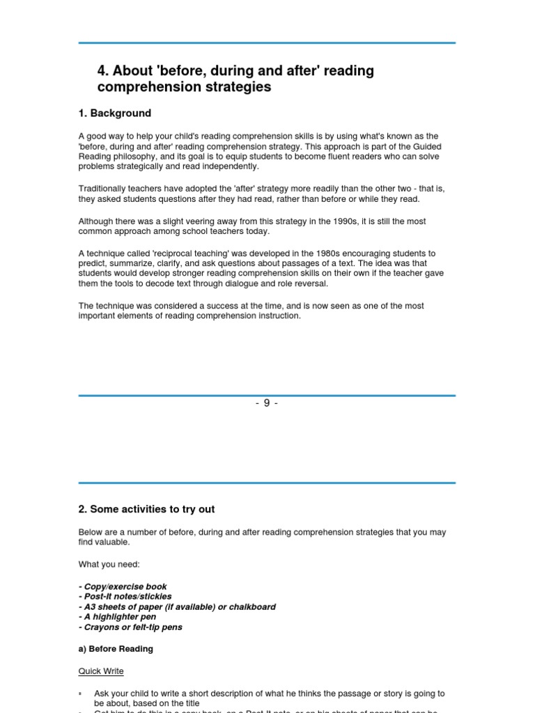 Excerpt A Practical Guide To Reading Comprehension | PDF | Reading ...