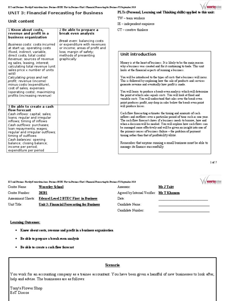 Unit 3 Assignment Tasks New Spec | PDF