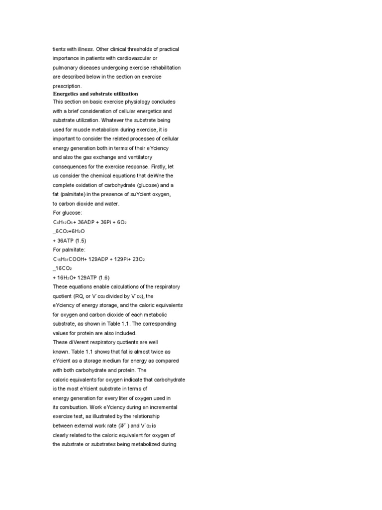 Energetics and Substrate Utilization | PDF | Physical Exercise | Oxygen