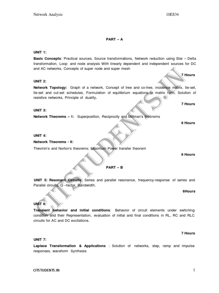 Network Analysis for ECE Students | PDF | Network Analysis (Electrical ...
