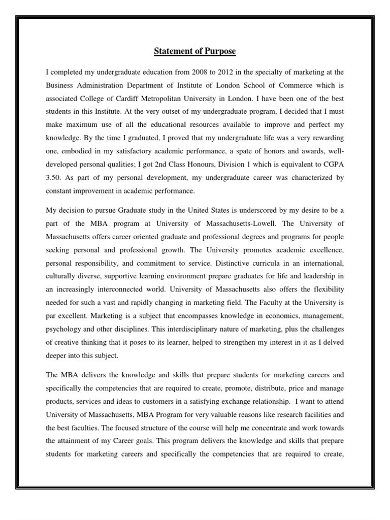 Statement of Purpose Essay | Download Free PDF | Graduate School ...