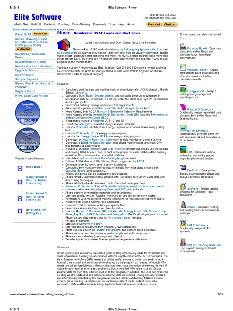 Elite Software - Rhvac | PDF | Hvac | Duct (Flow)