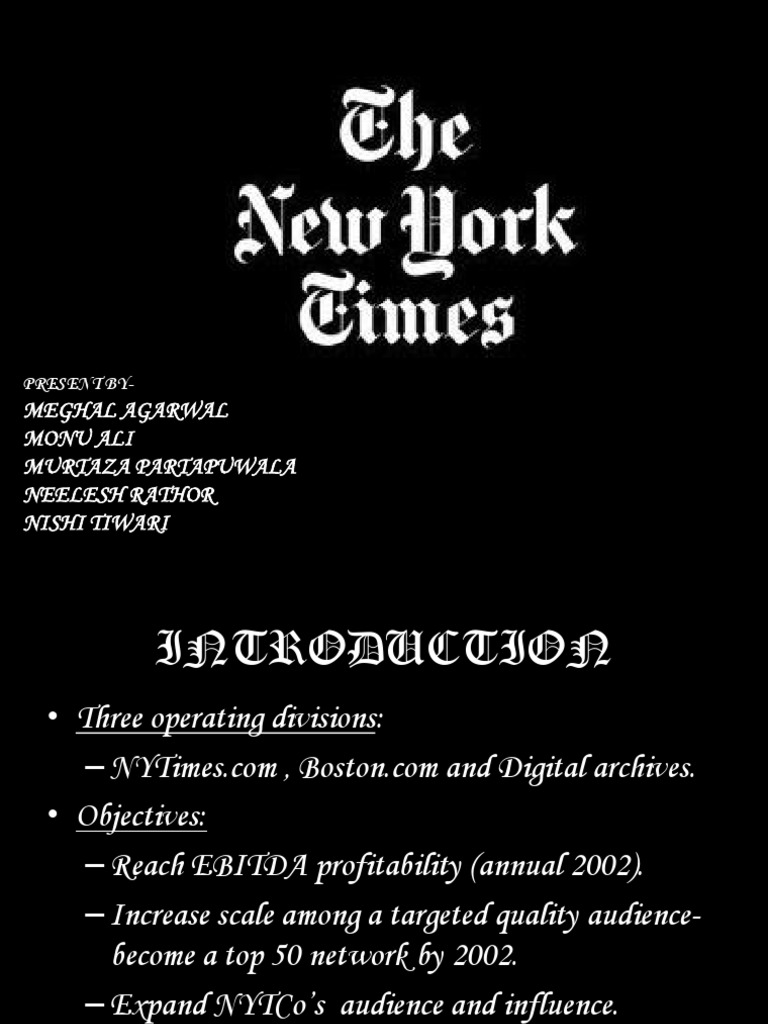 New York Times | PDF | The New York Times | Organizational Structure