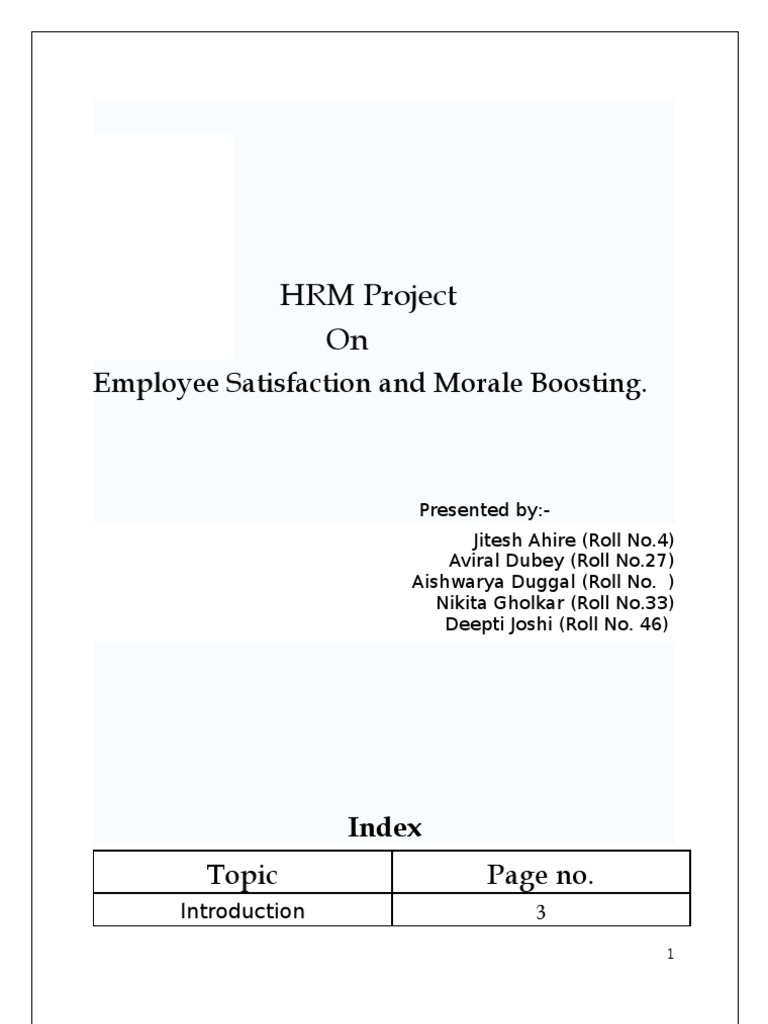 Employee Satisfaction and Morale Insights | PDF | Job Satisfaction ...