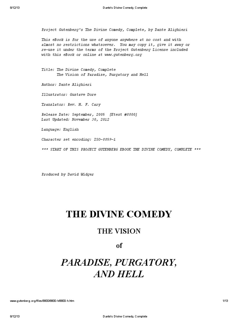 Complete Divine Comedy by Dante | PDF | Computer File | Computer Data