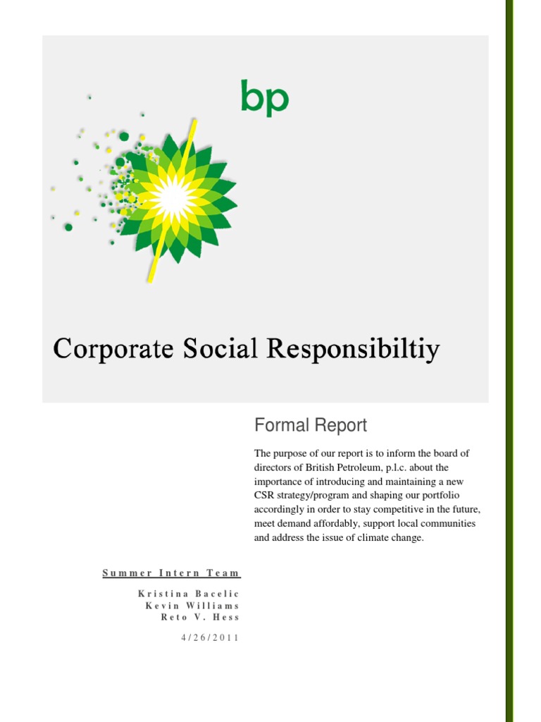British Petroleum | PDF | Corporate Social Responsibility | Bp