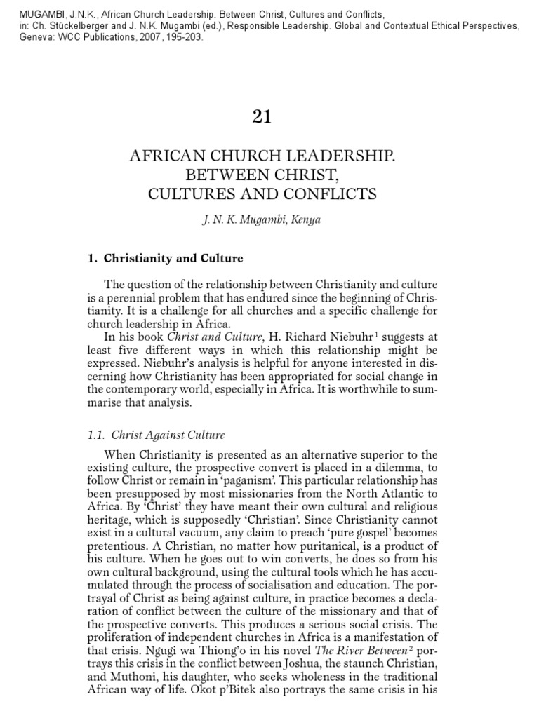 African Church Leadership | PDF | Protestantism | Theology