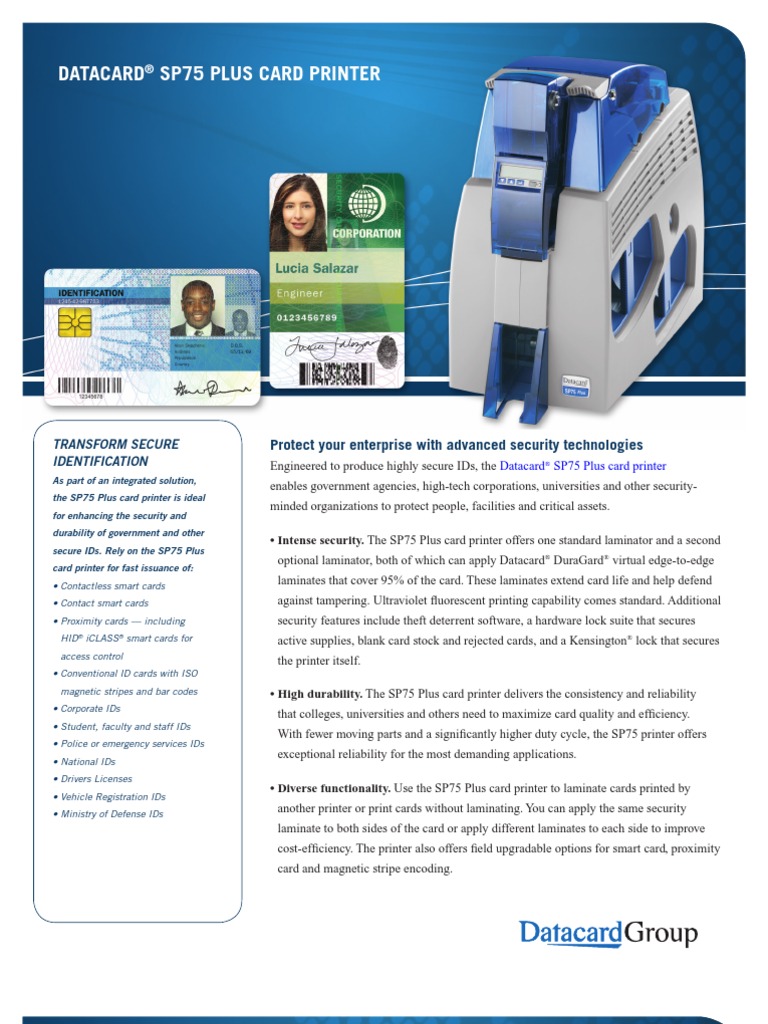Datacard SP75 Plus Duplex Color Card Printer | PDF | Identity Document ...