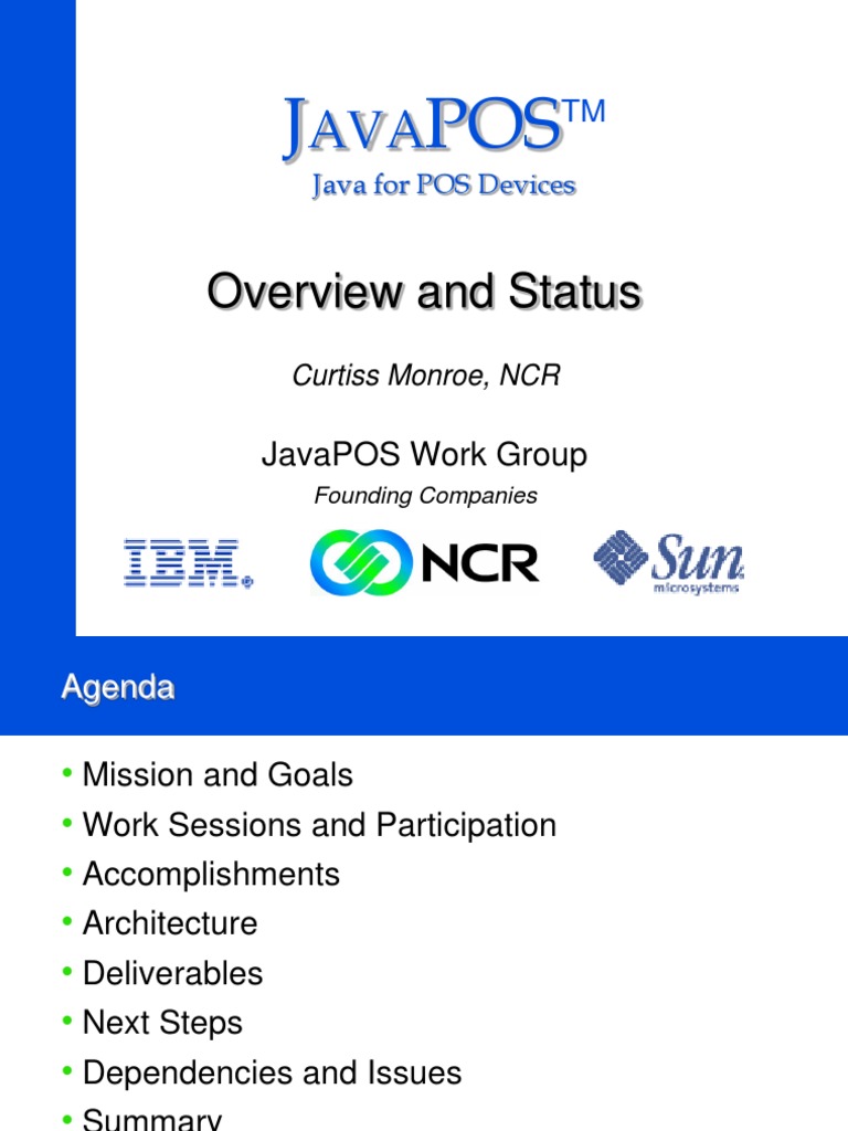 Jpos Overview Pdf Application Programming Interface Java