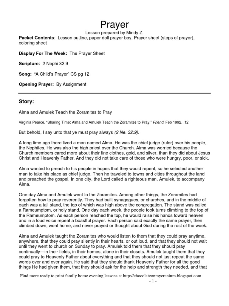Prayer | PDF | Prayer | Book Of Mormon