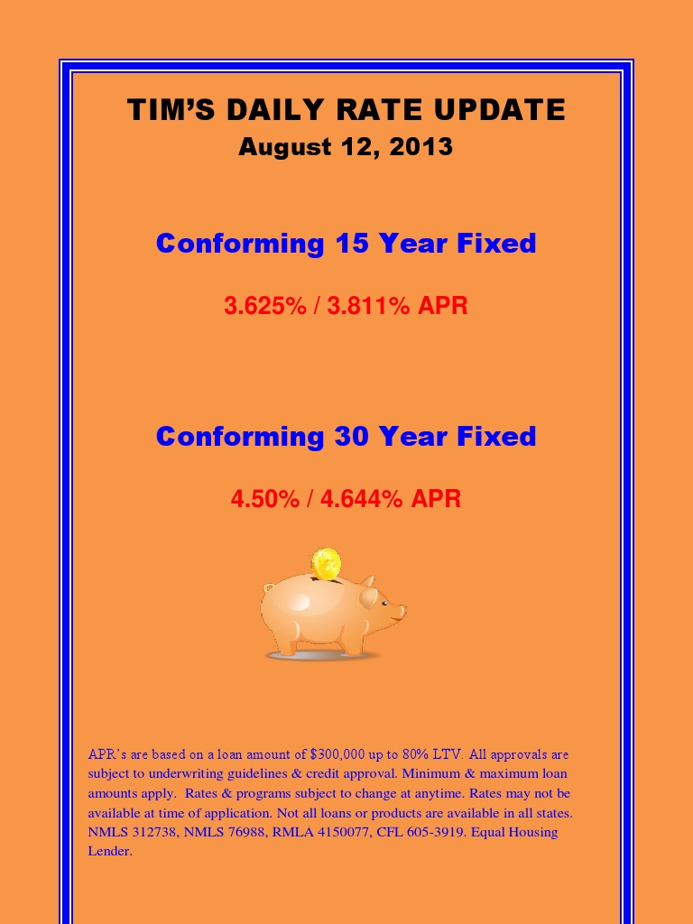 Tim's Daily Rates | PDF