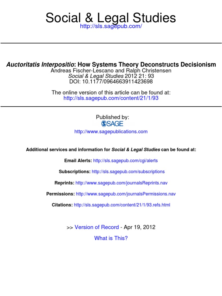 Deconstructing Decisionism in Law | PDF | Jurisprudence | Theory