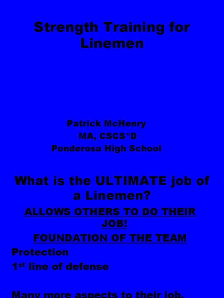 Strength Training For Linemen | PDF | Strength Training | Physical Exercise