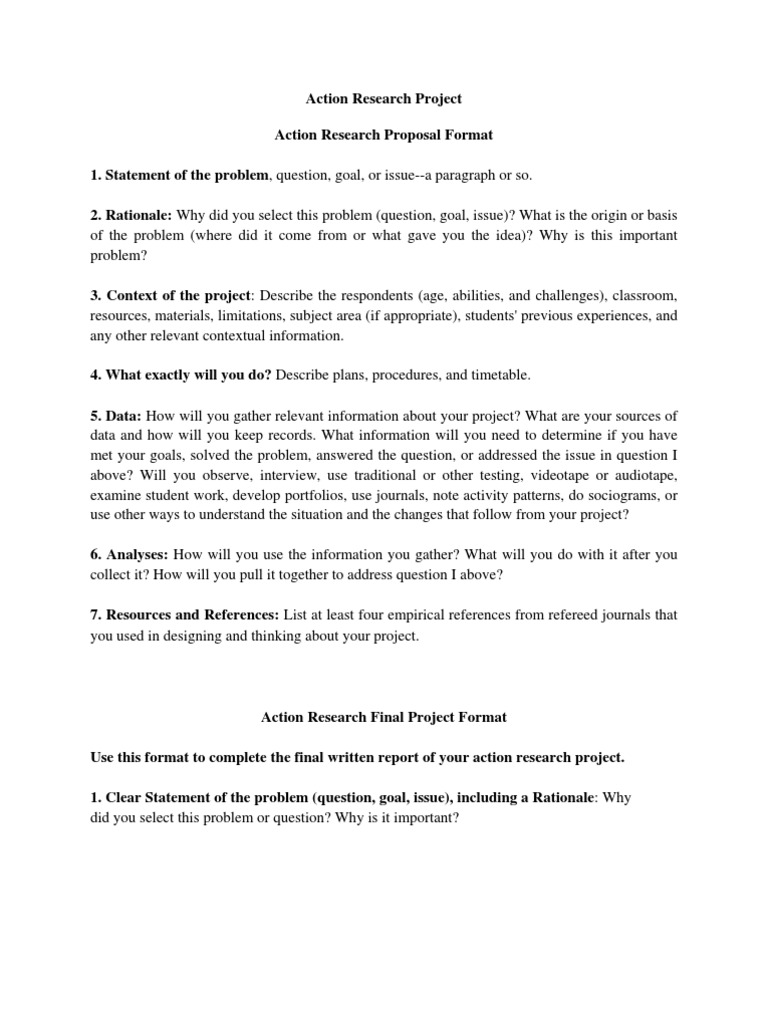 Action Research Project PDF | PDF | Action Research | Question