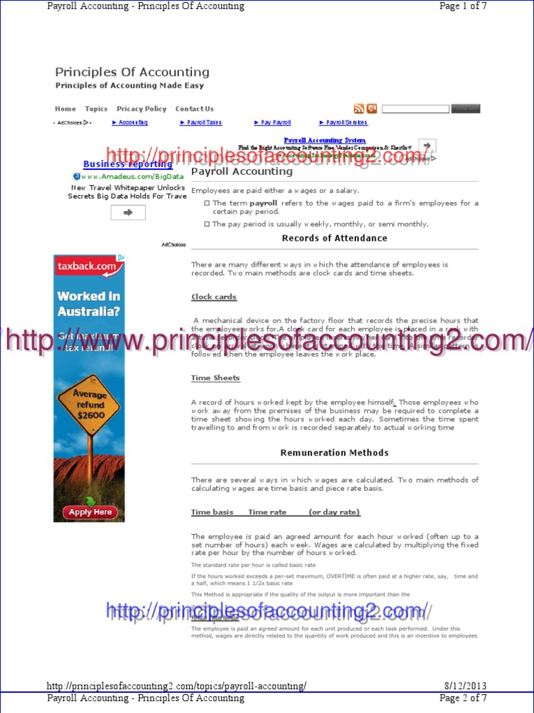 Payroll Accounting Principles Explained | PDF | Payroll | Piece Work