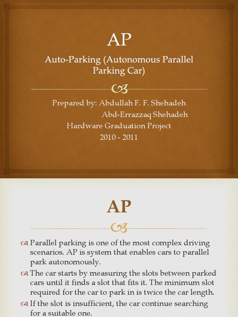 Autonomous Parallel Parking System Using Infrared Sensors | PDF | Sine | Trigonometric Functions