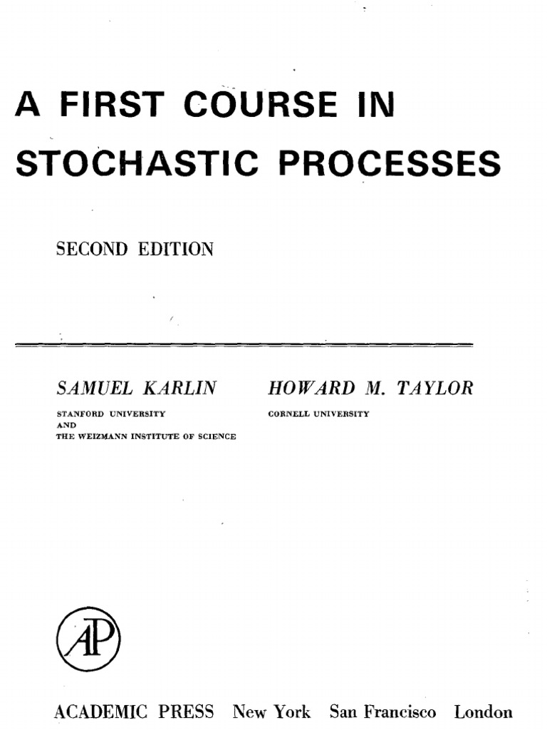 First Course in Stochastic Processes | PDF | Stochastic Process | Markov Chain