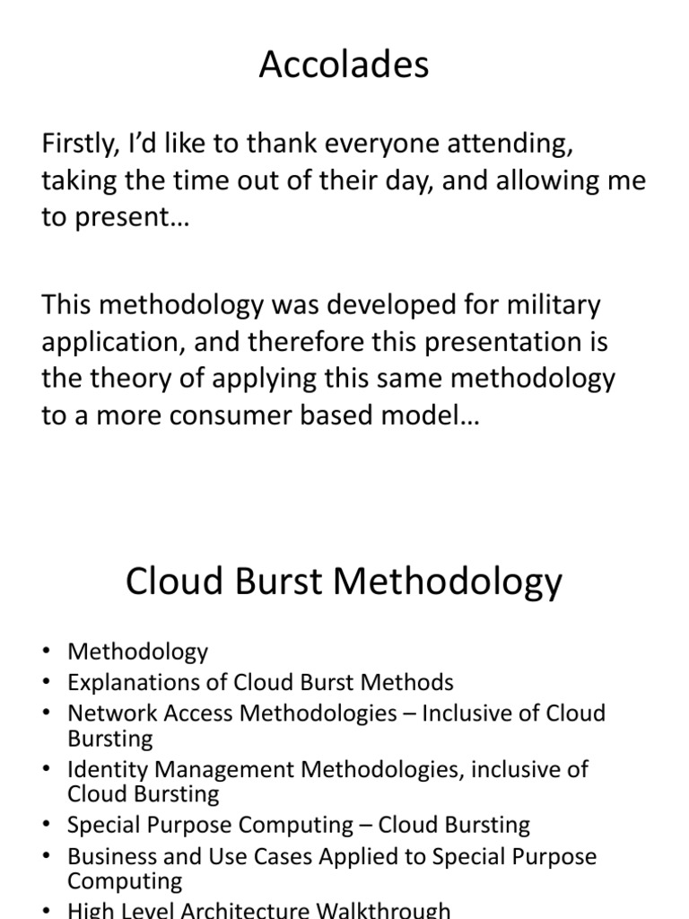 Cloud Bursting Methodology | PDF | Provisioning | Load Balancing (Computing)