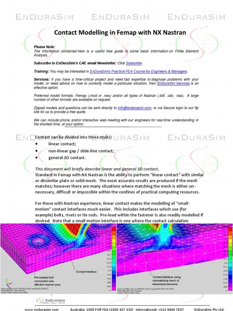 Femap NX Nastran Contact Guide | PDF | Finite Element Method | Friction