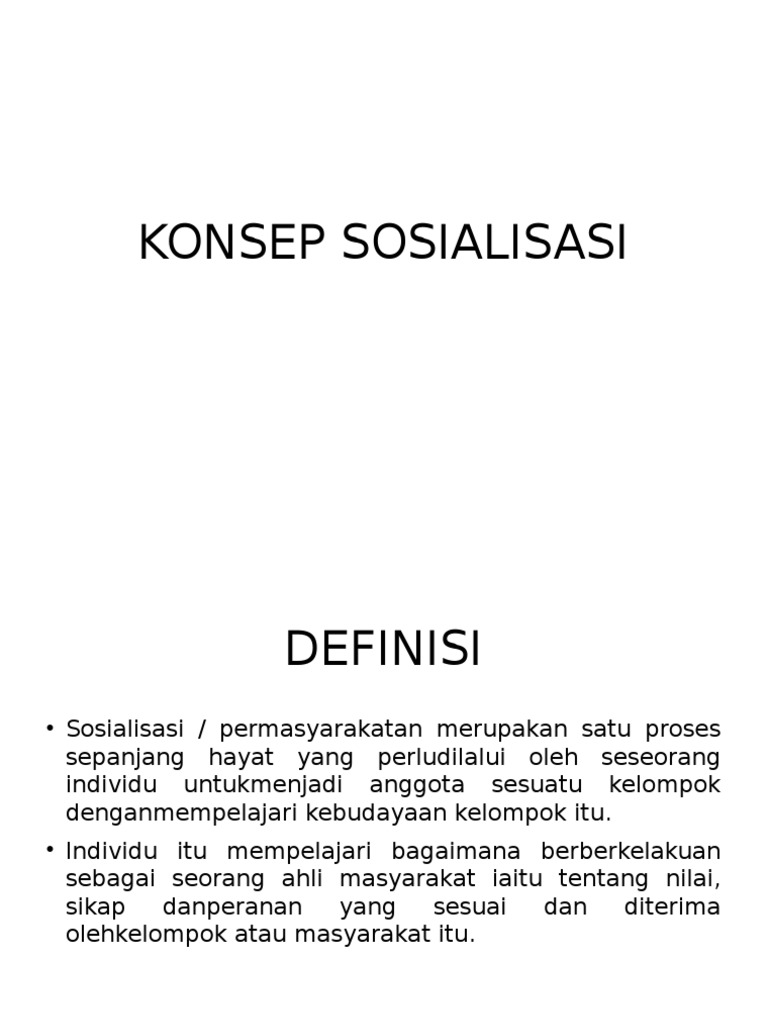 Konsep Sosialisasi | PDF