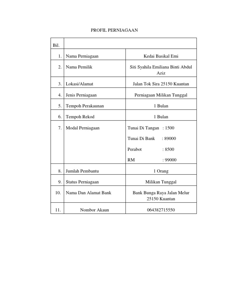 Kerja Kursus Prinsip Perakaunan | PDF