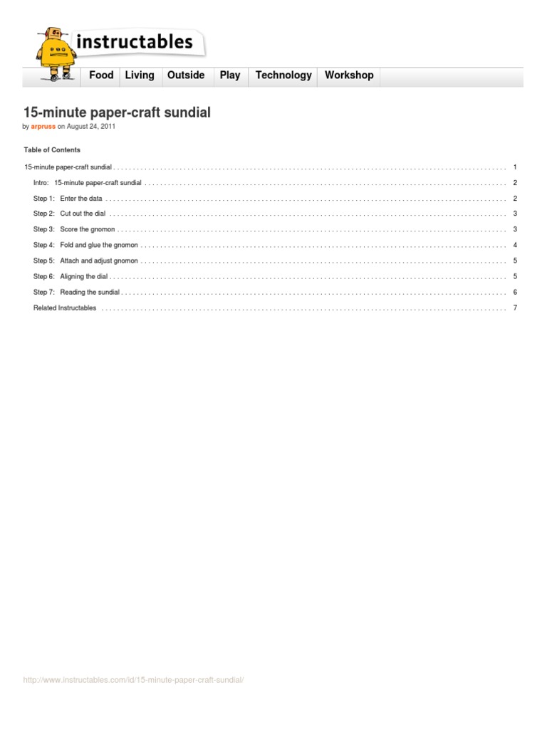 Paper Craft Sundial | PDF | Teaching Mathematics | Nature