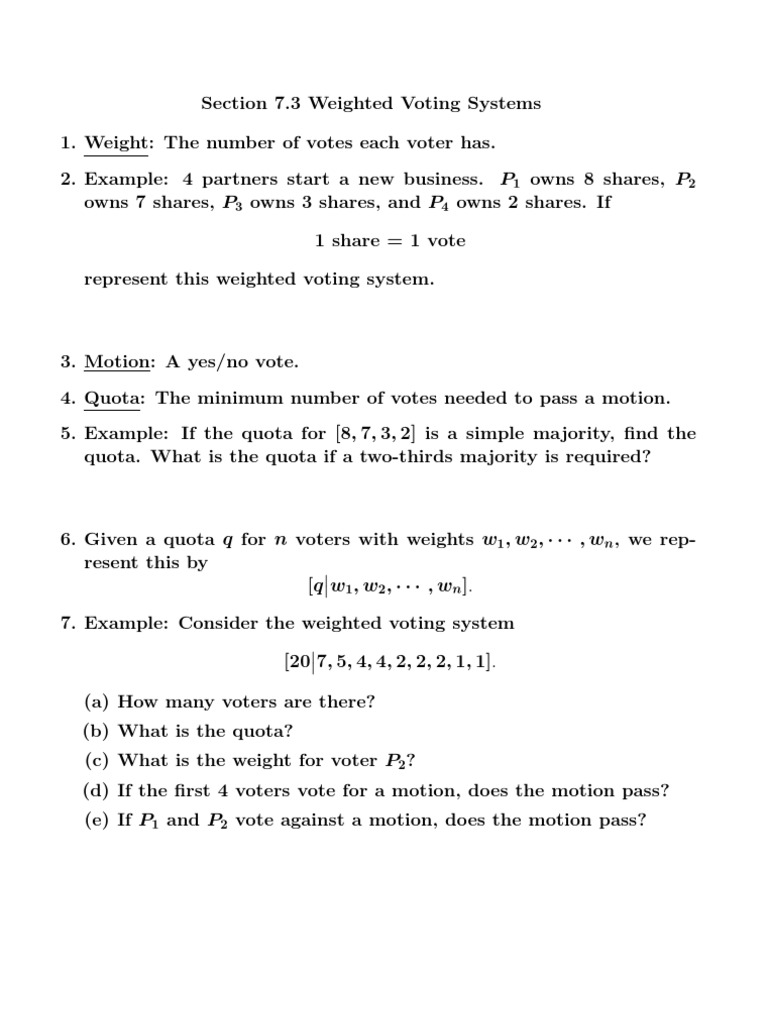 Weighted Voting System | PDF