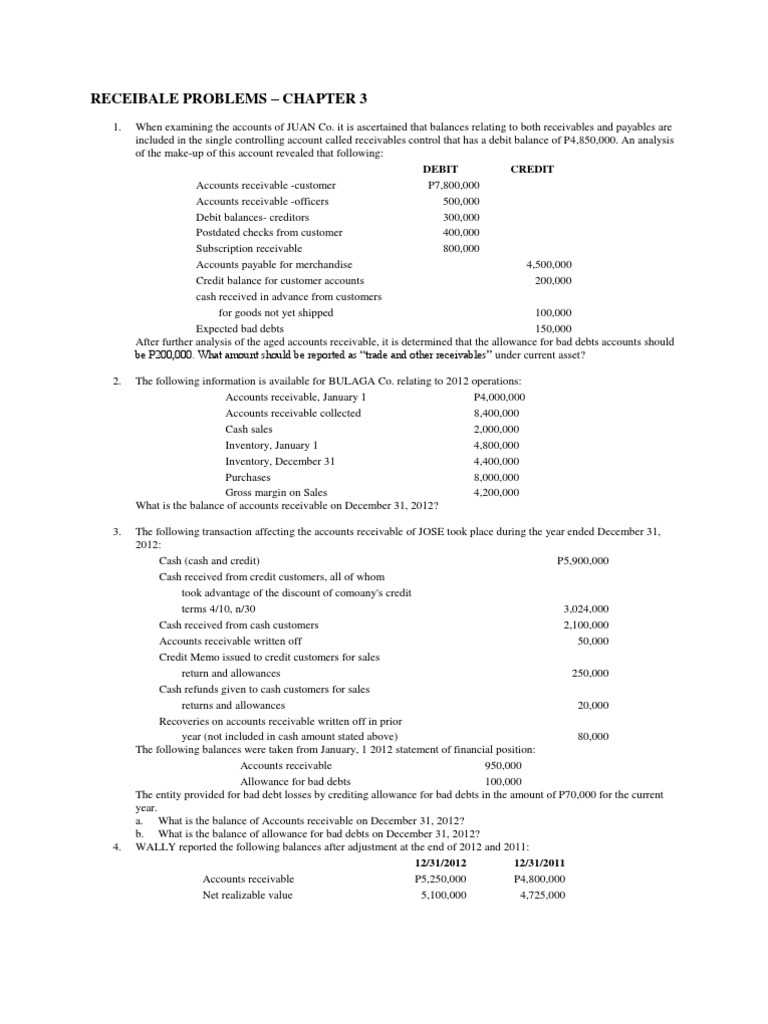 Receivable Problems | PDF | Debits And Credits | Bad Debt