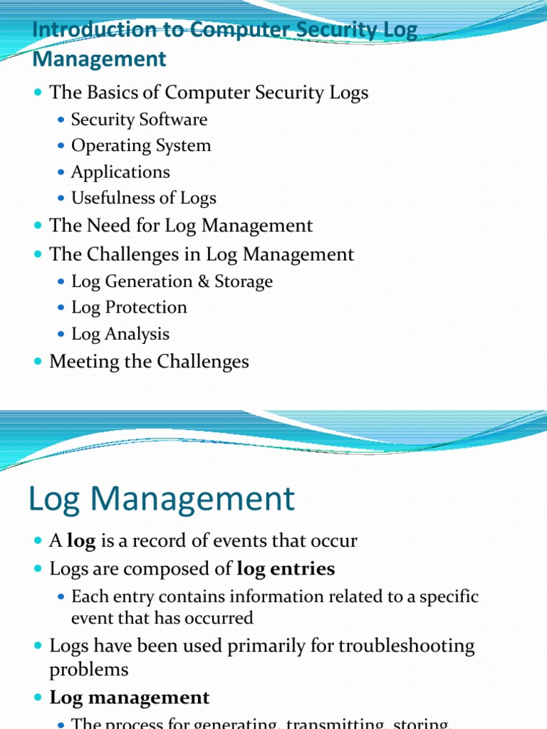 Computer Security Log Management Overview | PDF | Firewall (Computing ...
