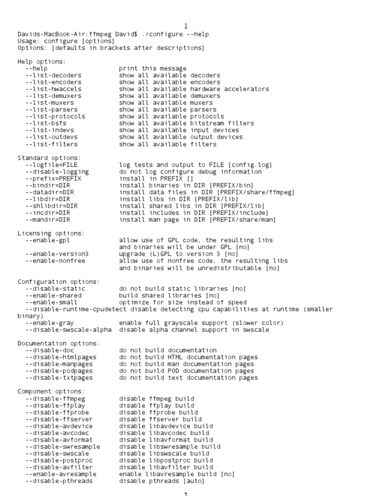 FFmpeg Configure Options PDF | PDF | Program Optimization | Arm Architecture
