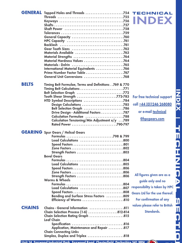 HPC Gears Technical Data Overview | PDF