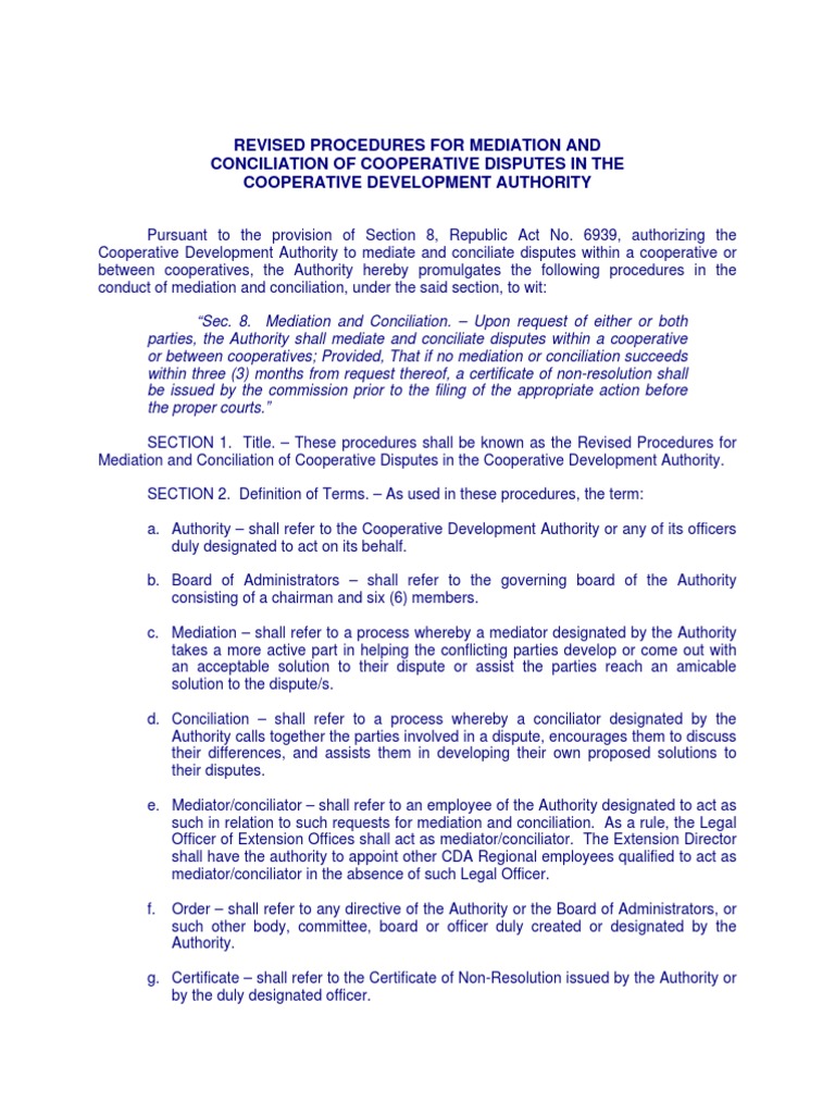 Revised Mediation and Conciliation | PDF | Mediation | Complaint