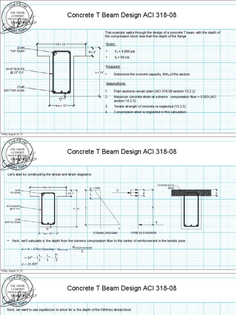 Concrete T Beam Design | Beam (Structure) | Strength Of Materials