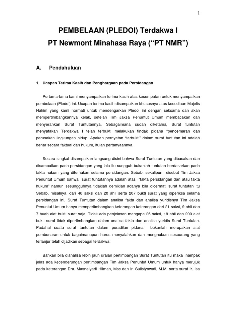 Pledoi Newmont | PDF
