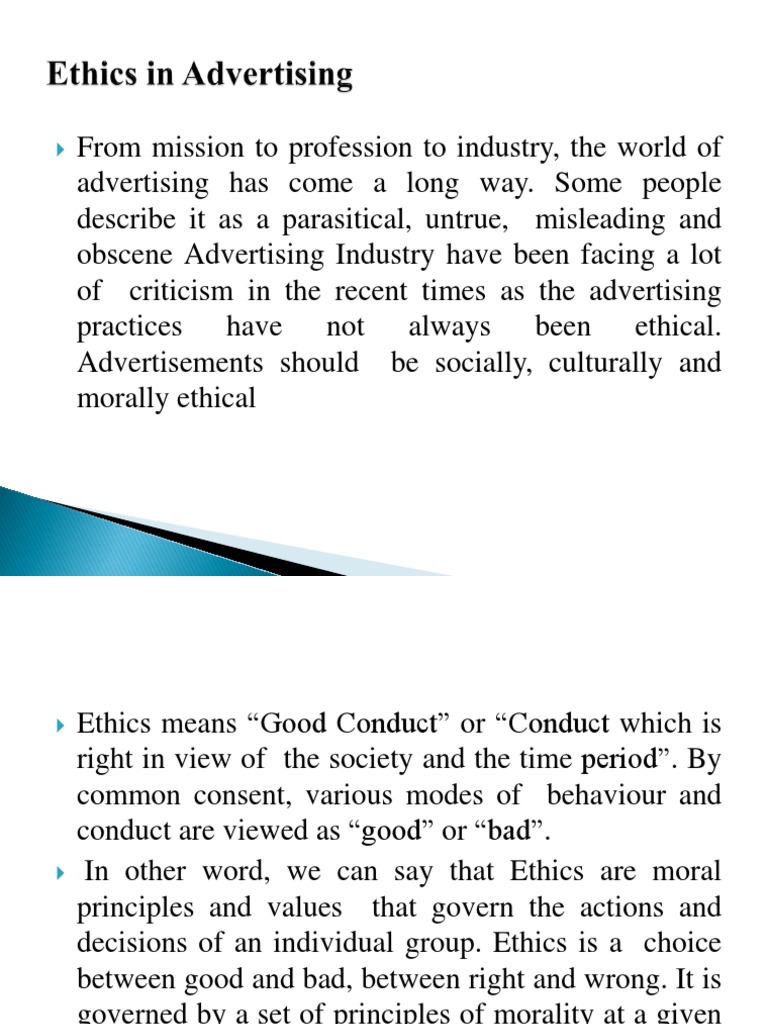 Ethics in Advertising | PDF | Advertising | Morality