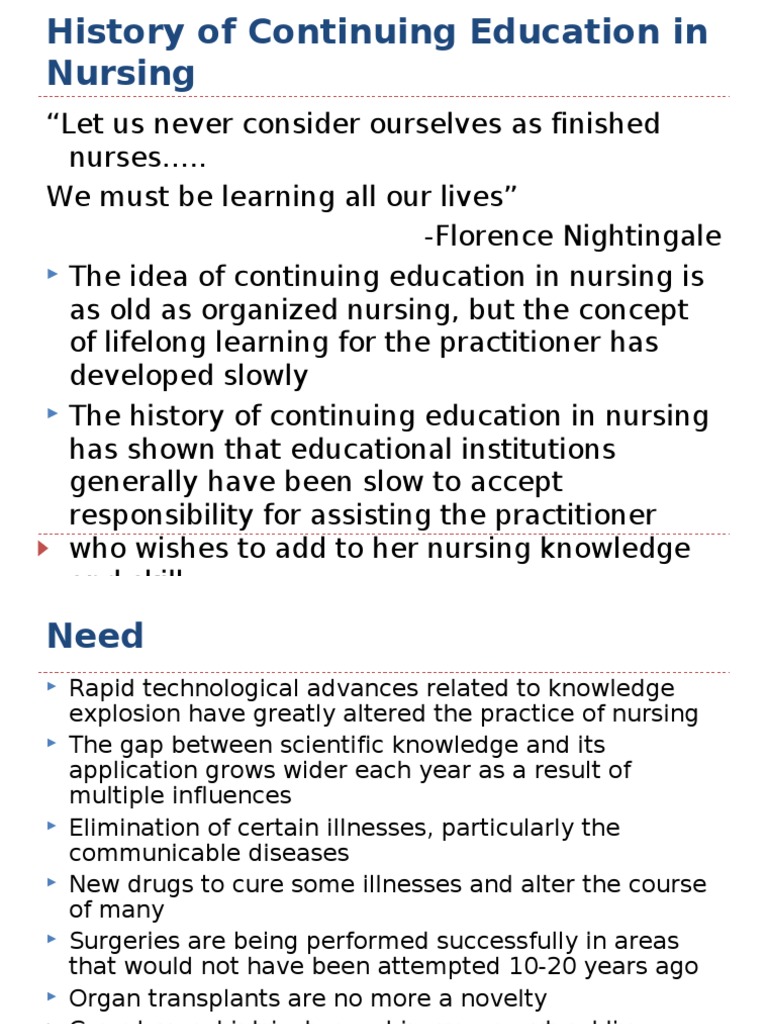 Continuing Education in Nursing | Nursing | Evaluation