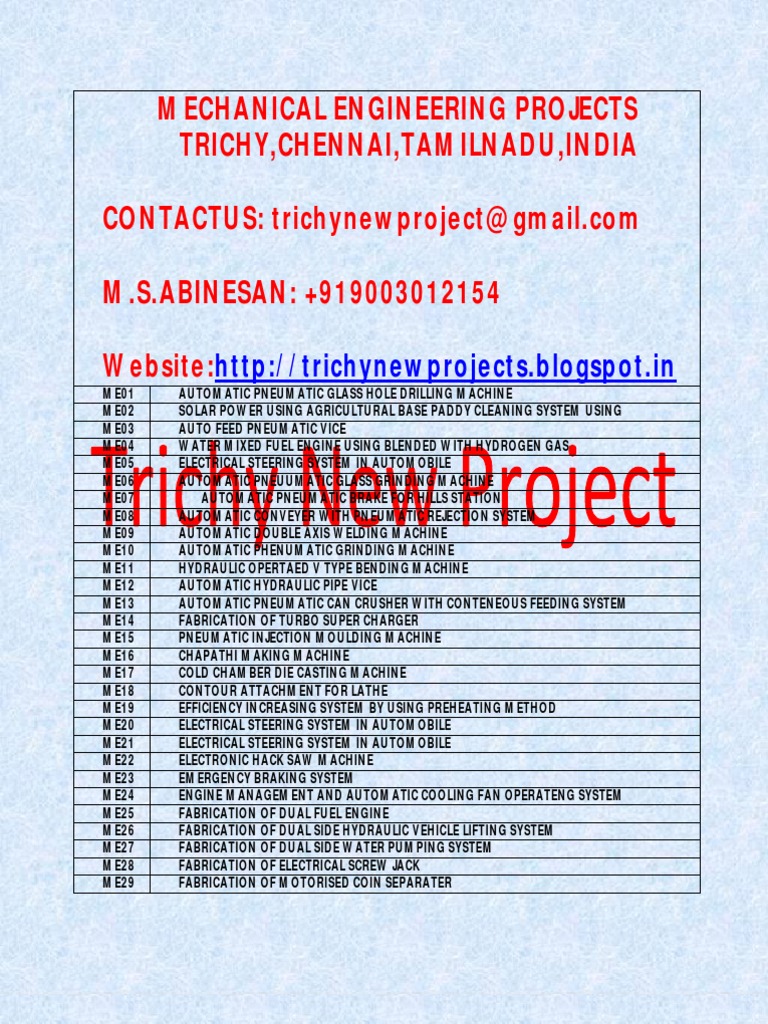 Mechanical Project | PDF | Engines | Machines