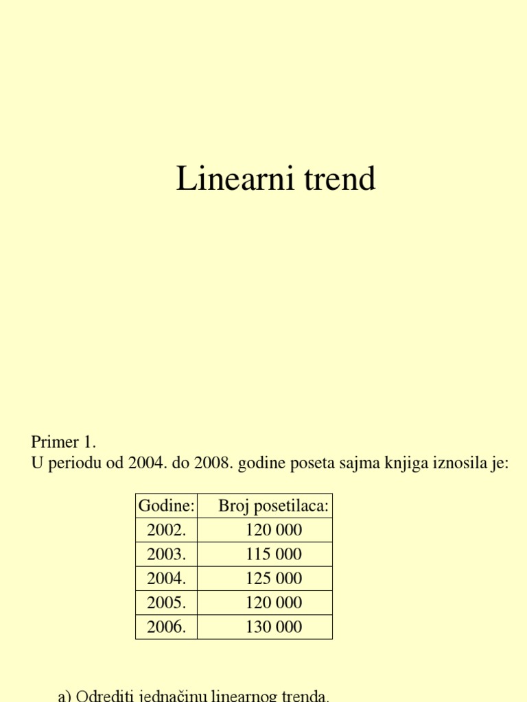 Linearni Trend - Uvod | PDF