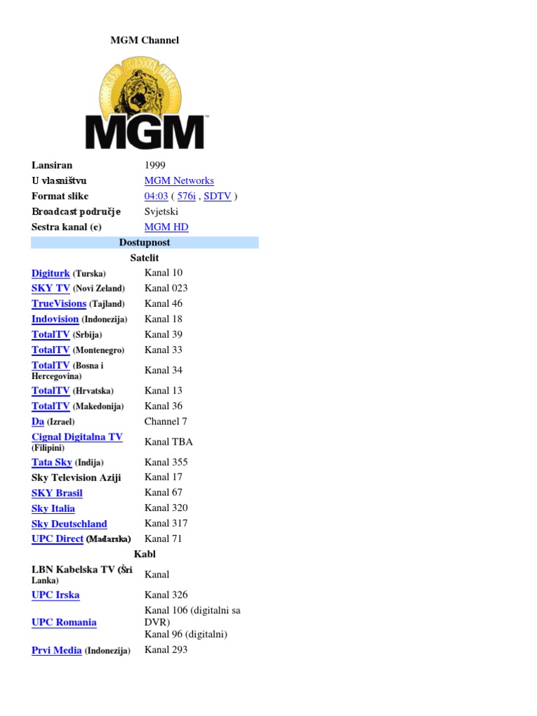MGM Channel | PDF | Games & Activities